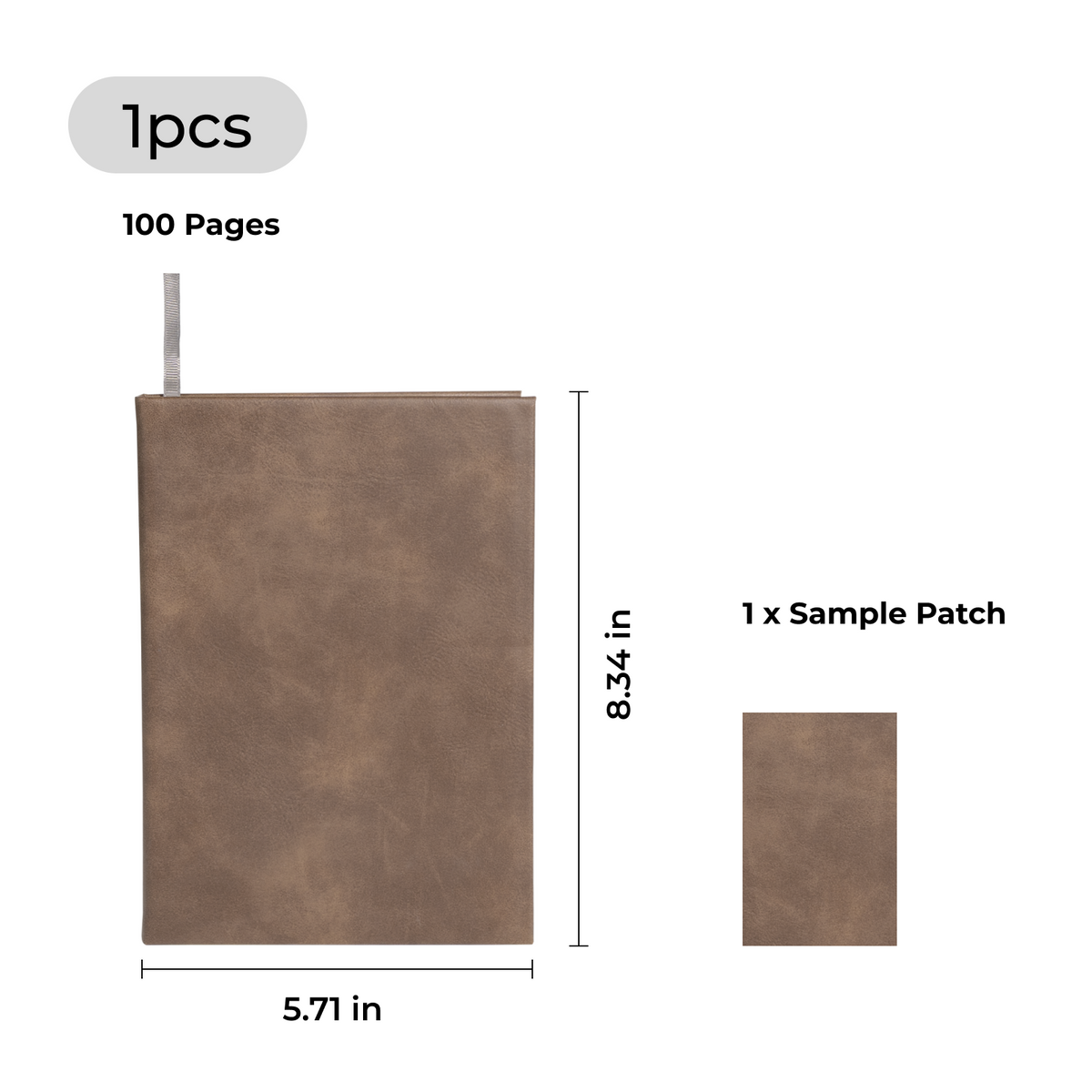 Brown to Silver Laserable PU Notebook