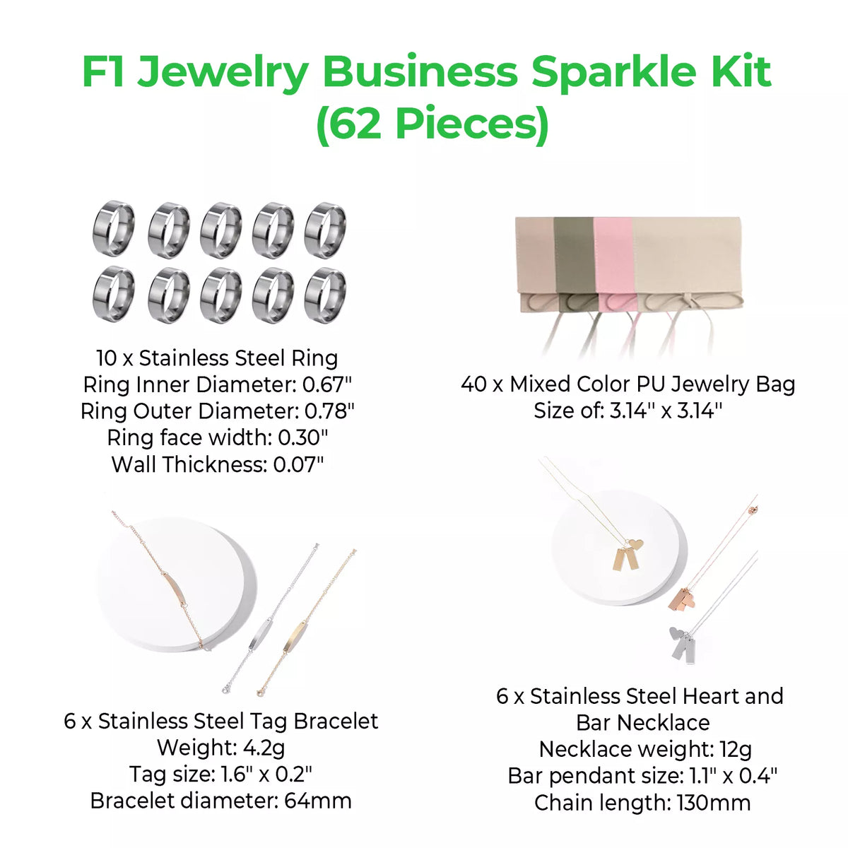 xTool F1 Jewelry Business Sparkle Kit (62pcs)