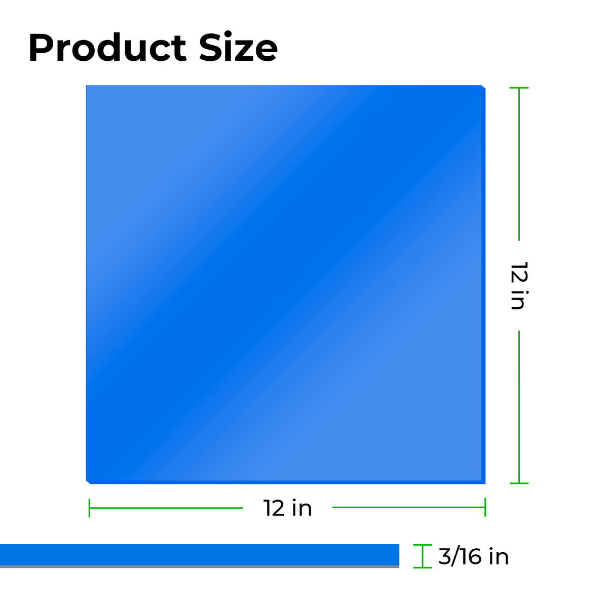 1/8" Light Blue Mirror Acrylic Sheet Plexiglass (3pcs)