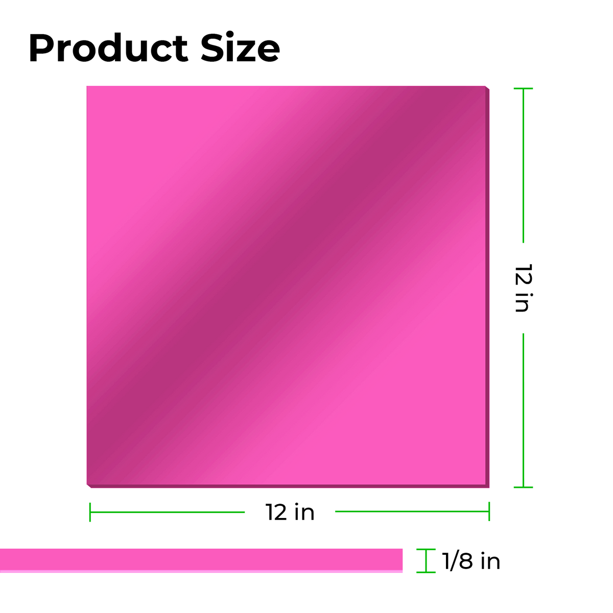 1/8" Pink Mirror Acrylic Sheet Plexiglass (3pcs)