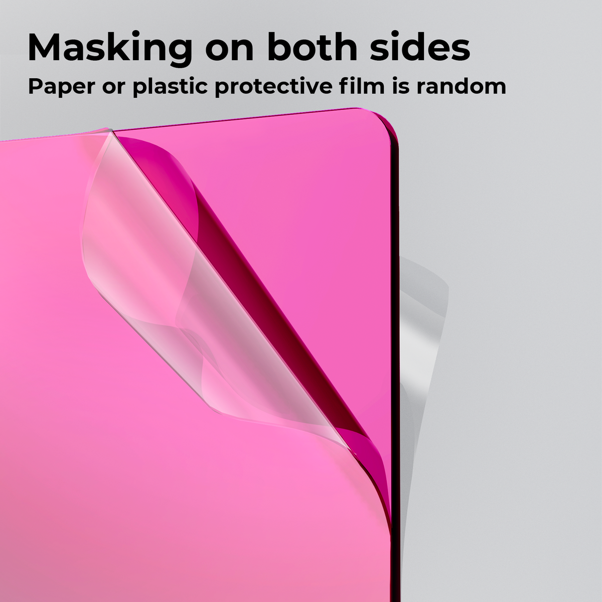 1/8" Pink Mirror Acrylic Sheet Plexiglass (3pcs)