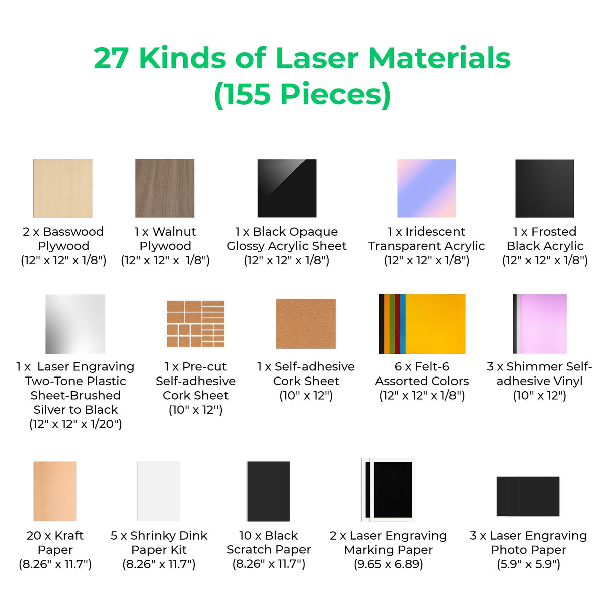 Ultimate Laser Material Kit (155pcs)