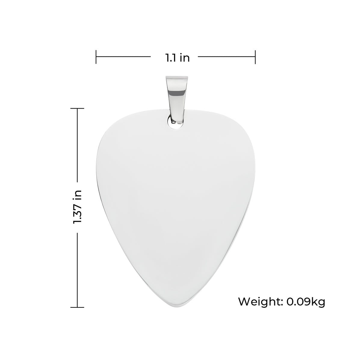 Stainless Steel Guitar Pick Pendants JIG File