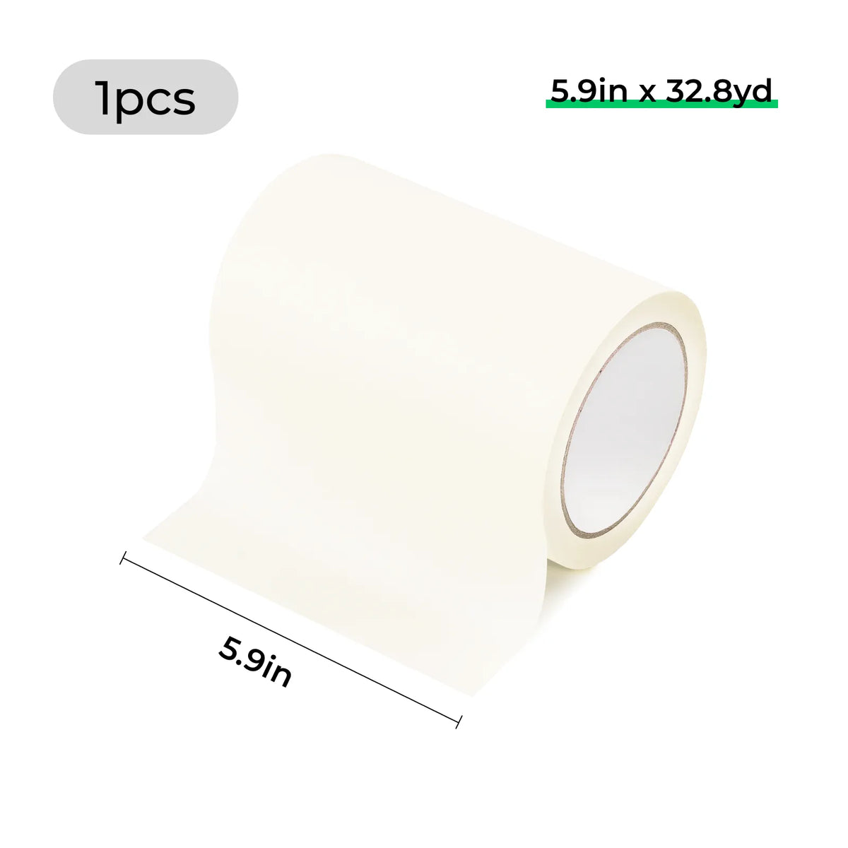 5.9in x 32.8yd Beige White Masking Tape