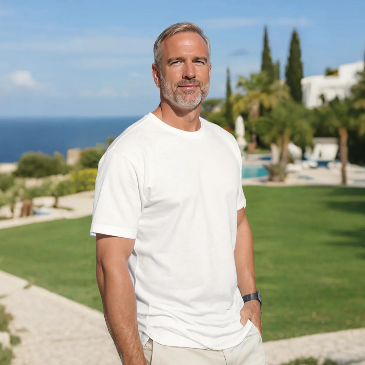 Off-White Stain-Resistant Pima Cotton T-Shirt