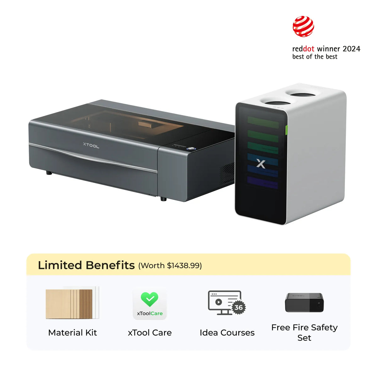 xTool P2S 55W Desktop CO2 Laser Cutter and Engraver for Education | xTool