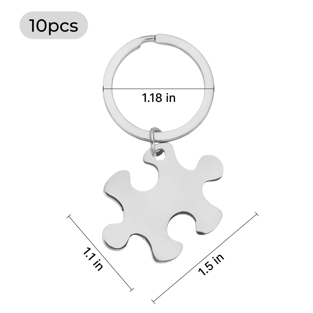 Stainless Steel Jigsaw Keychain (10pcs)