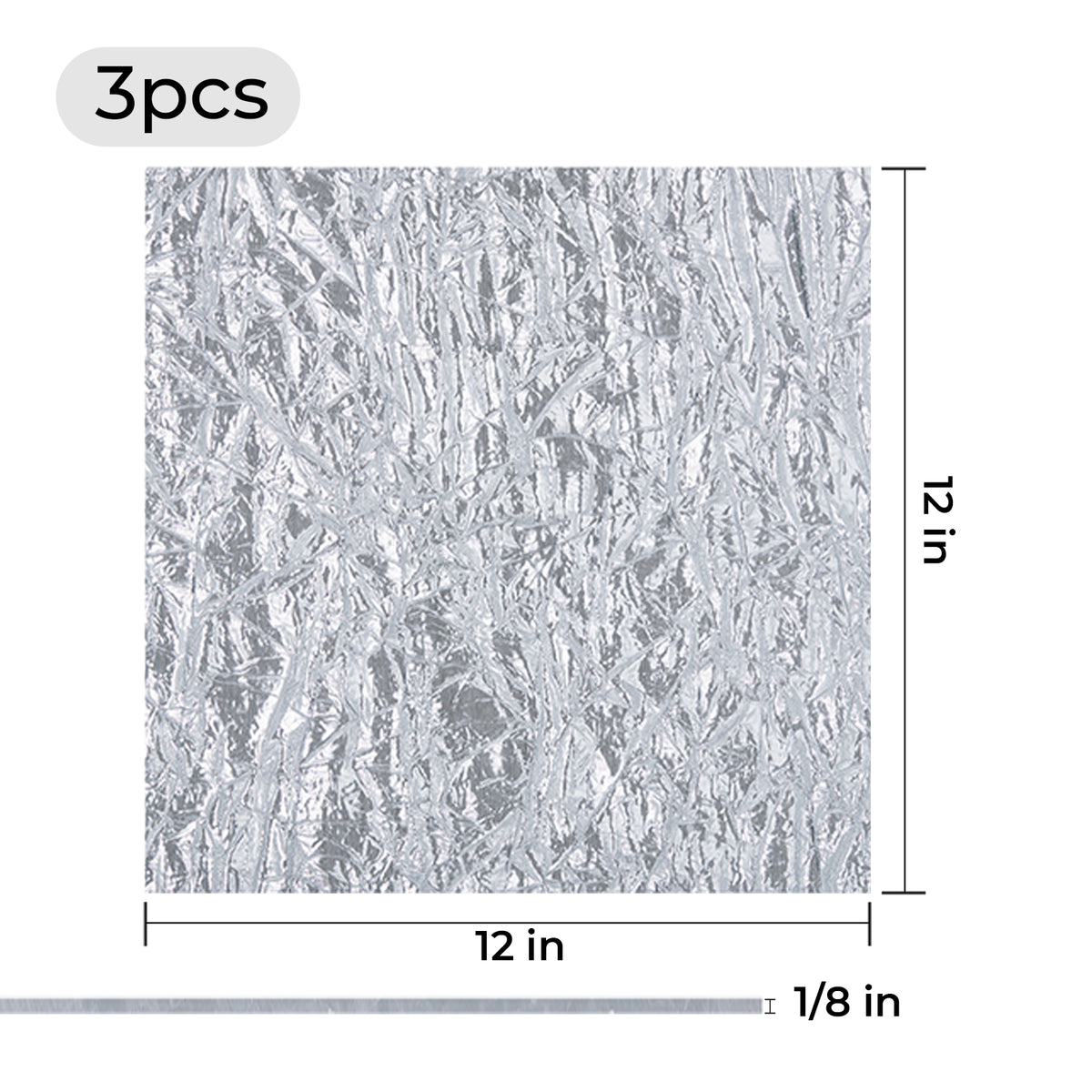 1/8" Silver Metallic Mesh Acrylic Sheet Plexiglass (3pcs)